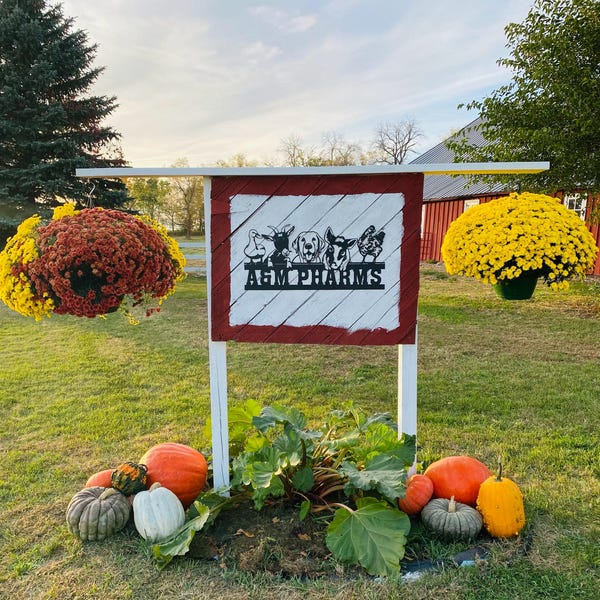 Personalized Farm Animals Sign, Custom Metal Farm Sign, Farmer Home ...