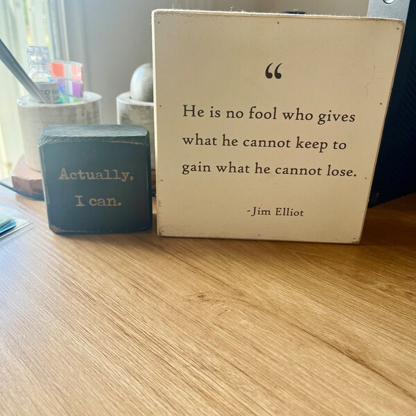 Mini Quote Block, Motivational Quote, Strength Quote, Office Decor ...