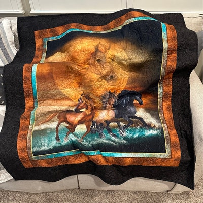 Purple Decoupage Style Fabric Panel Square Fabric Panel for Sewing ...