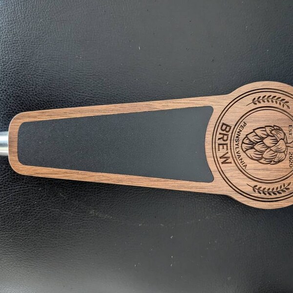 Walnut Custom Beer Tap Handle With Chalkboard Insert, Hop Edition ...