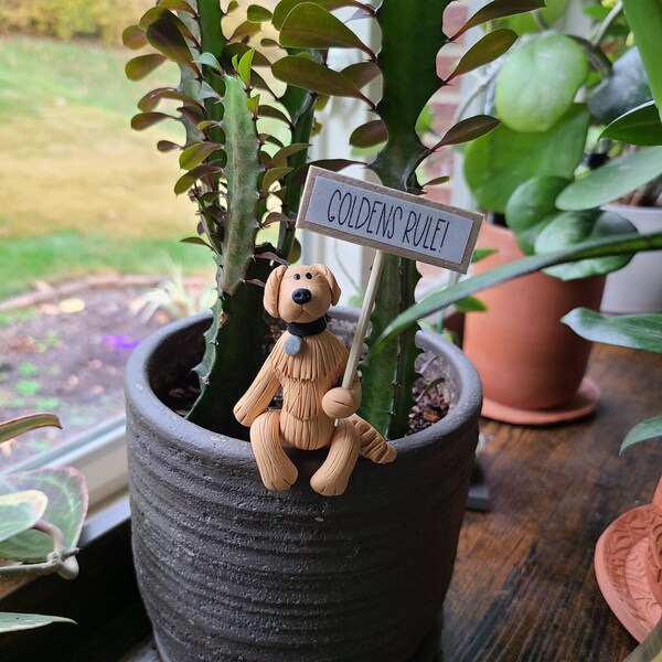 Dog Pot Sitter Dog Figurine Dog Pot Hugger Dog Plant Pot Sitter Flower Pot Sitter Plant Pot Pal ...