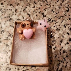 Cute Sloth Charm, Kawaii Sloth, Polymer Clay Charms, Sloth Gifts, Sloth ...