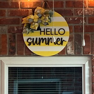 Front Door Decor, Lemon Hello Summer Door Hanger, Summer Wreath Porch ...
