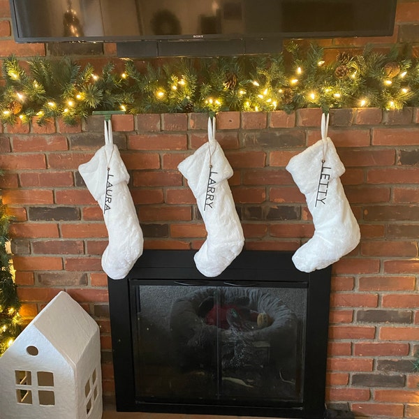 Modern Stocking Name Stocking Names Metal Stocking Name Tag Christmas ...