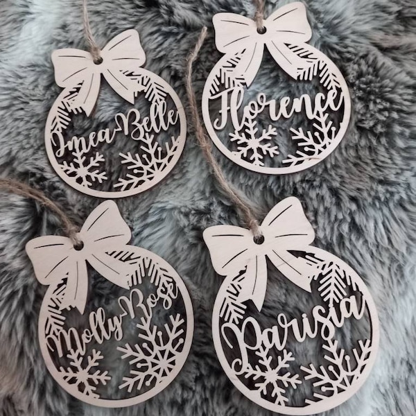 Personalized Christmas Ornaments, Custom Christmas Tree Decor, Wood ...