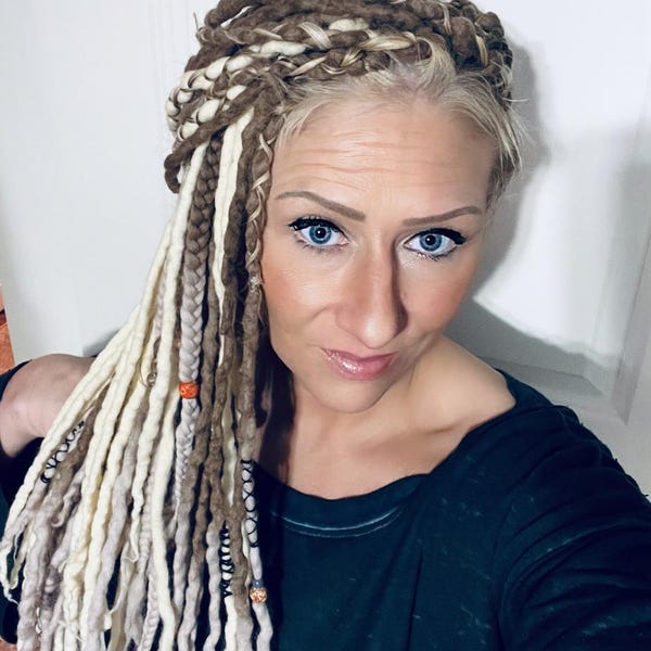 SET No. 6 , Choose Length Wool Dreads Merino Extensions Black Red ...