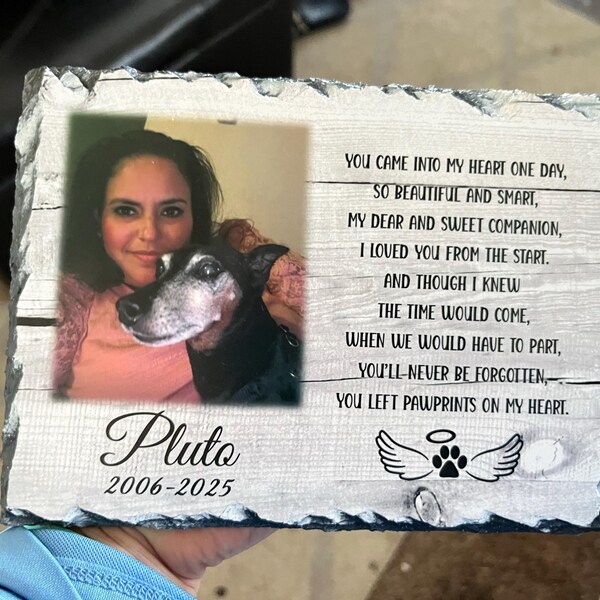 Dog Memorial Plaque | Paw Print | Rainbow Bridge Poem | Pet Memorial ...