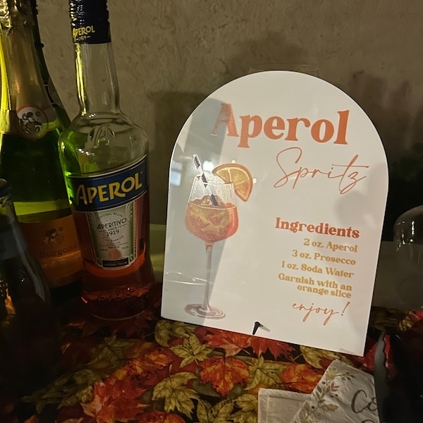 Aperol Spritz Acrylic Sign, Aperol Spritz Sign, Aperol Spritz Bridal ...