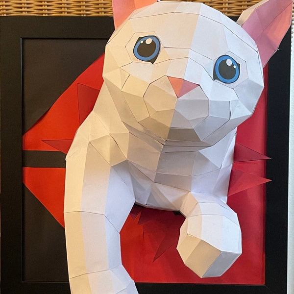 Cat 3d Paper Craft SVG and PDF, DIY Papercraft Cat Model Template ...
