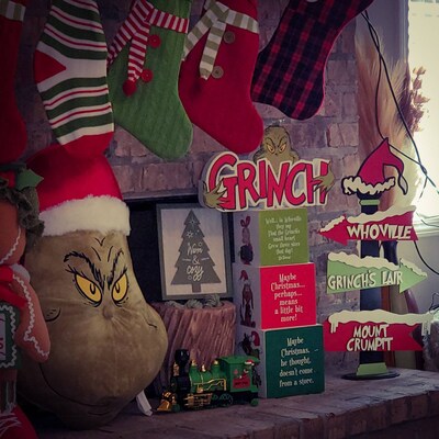 18 X 6 Believe Box Frame, Grinch Sign, Glitter Grinch, Grinch Decor ...