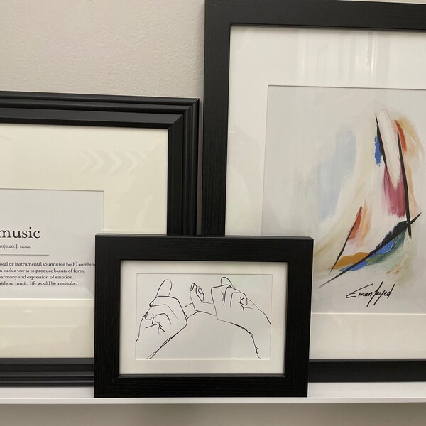 Holding Hands Line Art Minimalist Poster, Nordic, Abstract Poster ...