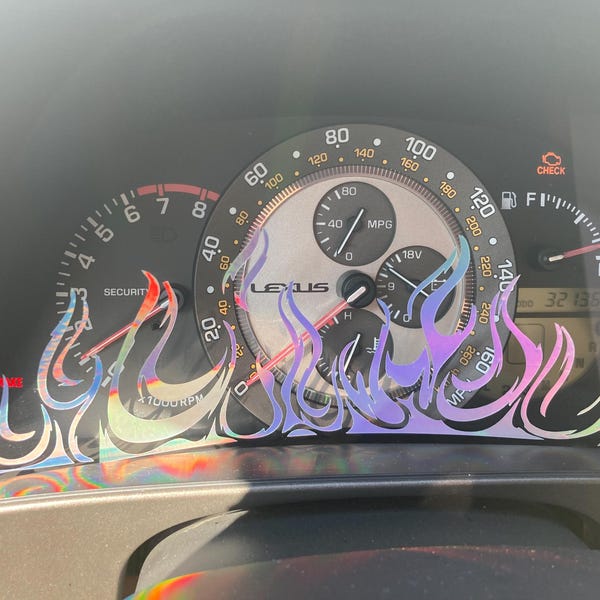 Custom Flame Fire - Car Dashboard Decal / Sticker - JDM Japenese Car ...