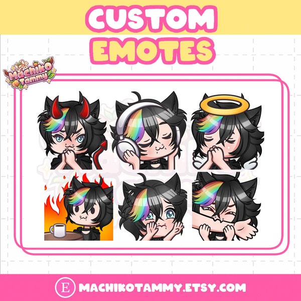 Custom Pngtuber Chibi, Pngtuber Model, Chibi Emotes, Discord Twitch ...