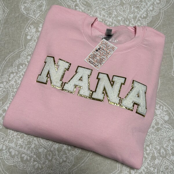 Custom Chenille Patch Sweatshirts | Glitter & Chenille Varsity Letter ...