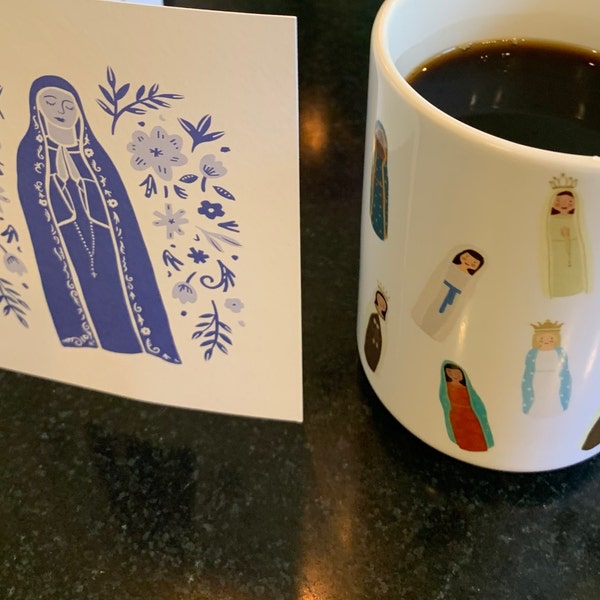 Marian Notecard, Blessed Mother Card, Marian Gift, Virgin Mary Card ...