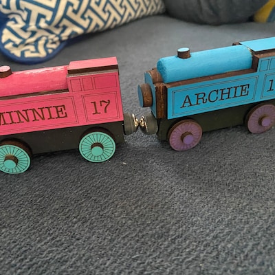 Wood Toy Train Personalized Custom Magnetic Child's Train Thomas Brio ...
