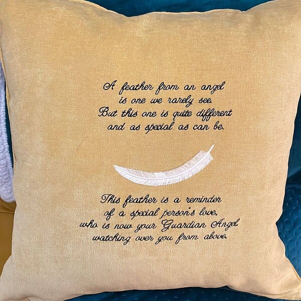 Remembrance Cushion, Feather Wording Memory Cushion - Etsy