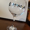 Personalised ‘friends’ Theme Gin Glass, Gift, Birthday, Hen Do, Secret ...
