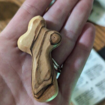 8 Inch Wooden Cross for Wall Décor Olive Wood Crucifix Made in the Holy ...