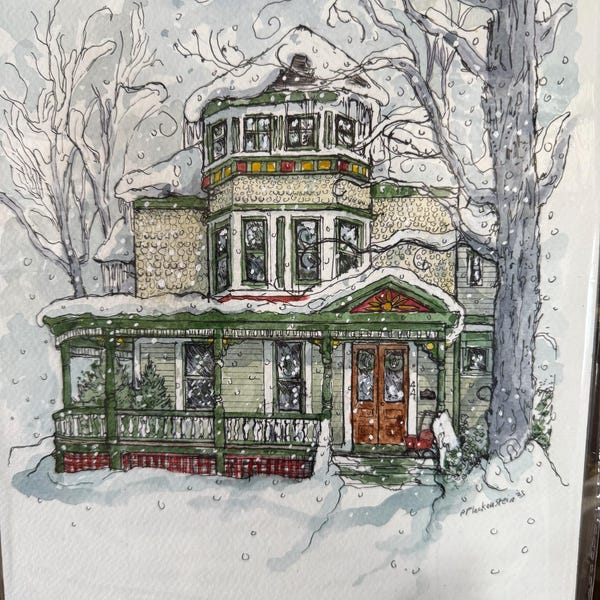 Pen and Ink Custom House Drawing, House Portrait, Handdrawn Original ...