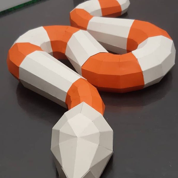 Snake Papercraft Sculpture, Printable 3D Puzzle, Papercraft Pdf ...