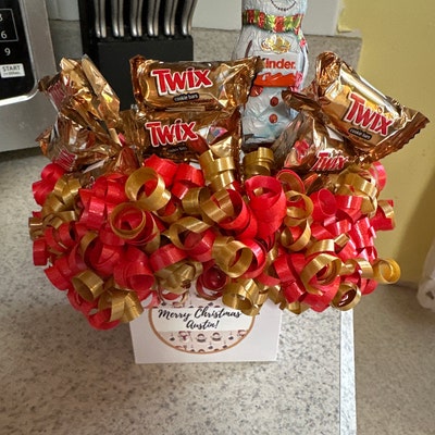 Twix Candy Bouquet gold and Red Birthday Thank You I - Etsy