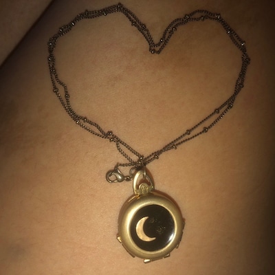 Locket Necklace 4 Photo Locket Moon Jewelry Personalized Gifts Custom ...