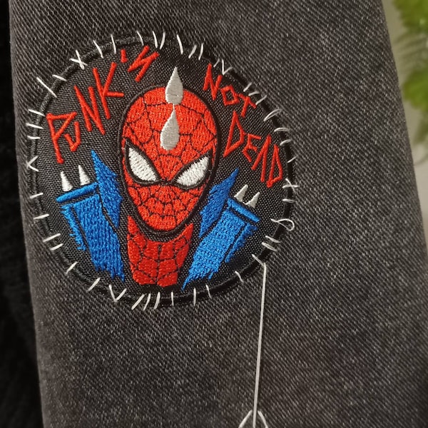Spider-punk - Punk is Not Dead Iron-on Embroidered Patch (hobart Brown ...