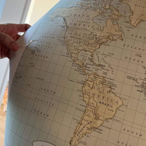 Cat Map of the World Hanging Canvas Print, Cat Decor, Cat Lover Gift ...