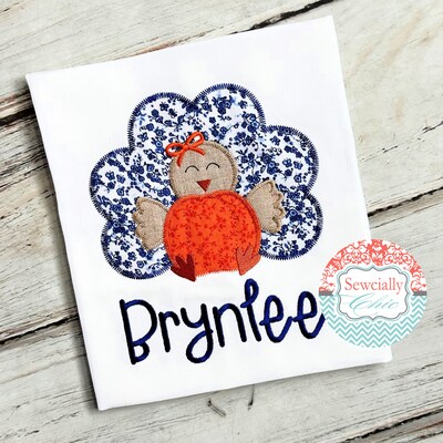 Pumpkin Turkey Zig Zag Applique, Thanksgiving Turkey Applique Design ...