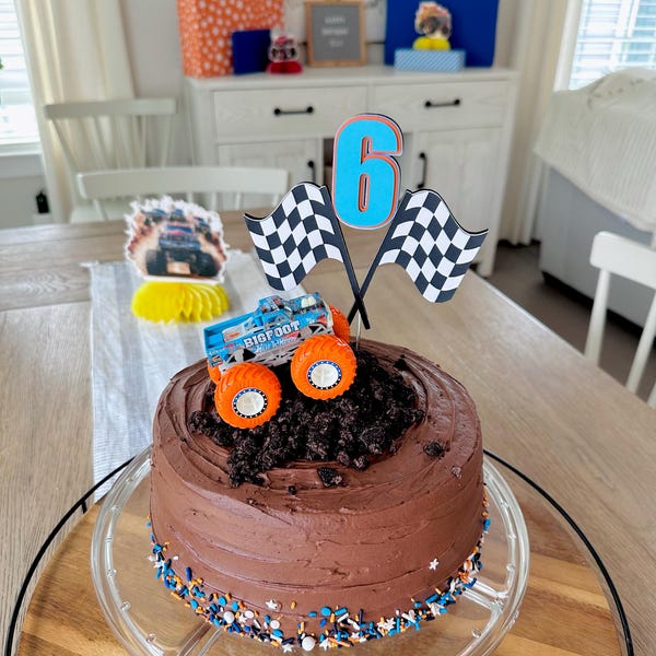 Racing Cake Topper, Truck Theme Party Topper, Custom Off-road Birthday ...
