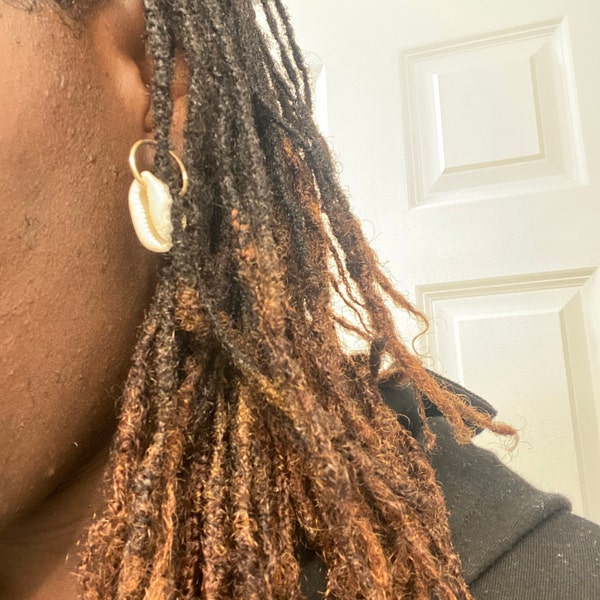 Set of 8 Natural Cowrie Shell Braid Rings, Loc Rings, Brass Rings, Loc ...