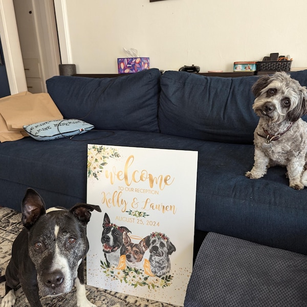Dog Wedding Sign Seating Chart Printable, Pet Wedding Seating Chart ...