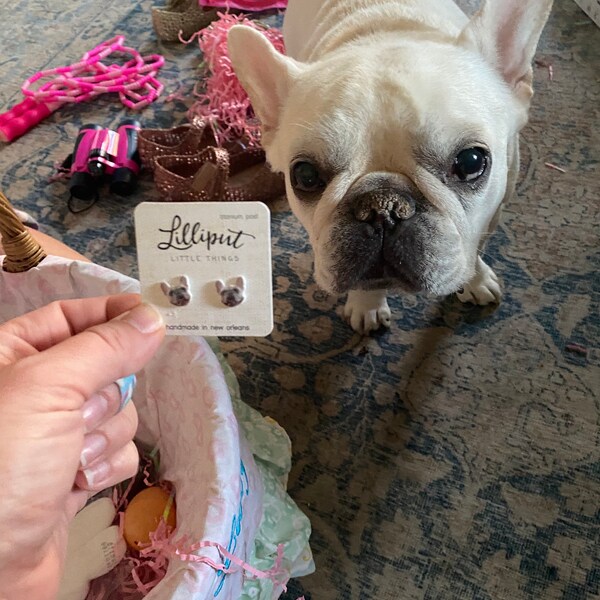 French Bulldog Earrings: Titanium Posts, Hypoallergenic - Etsy