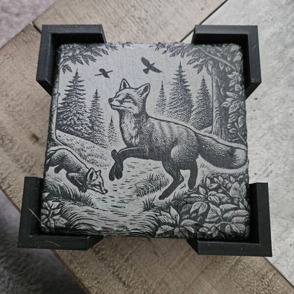 Shark-themed Coaster Set – Premium Stone Coasters With Holder - Vibrant ...