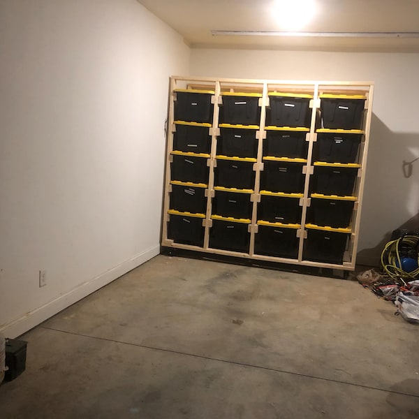 Tote Storage Rack, DIY Plans, 27 Gallon Tote Storage, 17 Gallon Tote ...