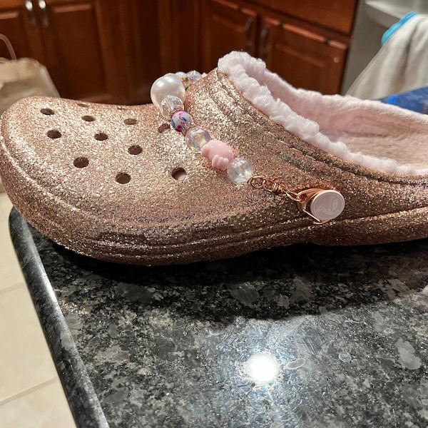 Crocs Strap Chain Pink Bow for Crocs, Pearl Croc Chains, Shoe Jewelry ...