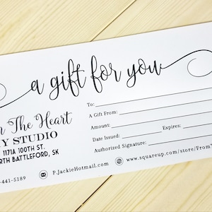 Simple Black and White Script Gift Certificate Template printable Gift ...