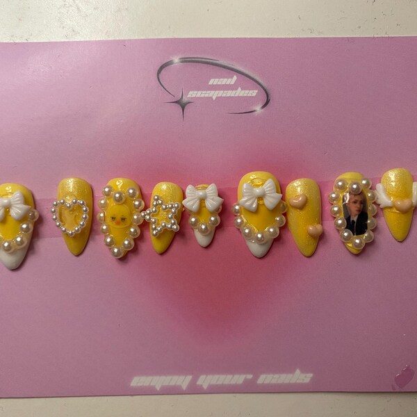 ATEEZ ANITEEZ Aesthetic Press on Nails Kpop Nails Coquette Nails Almond ...