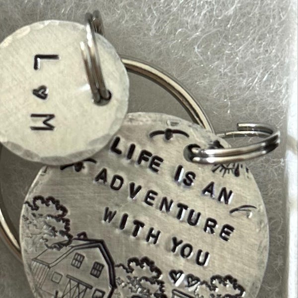 Latitude and Longitude Keyring, Personalized Keychain, Handstamped ...