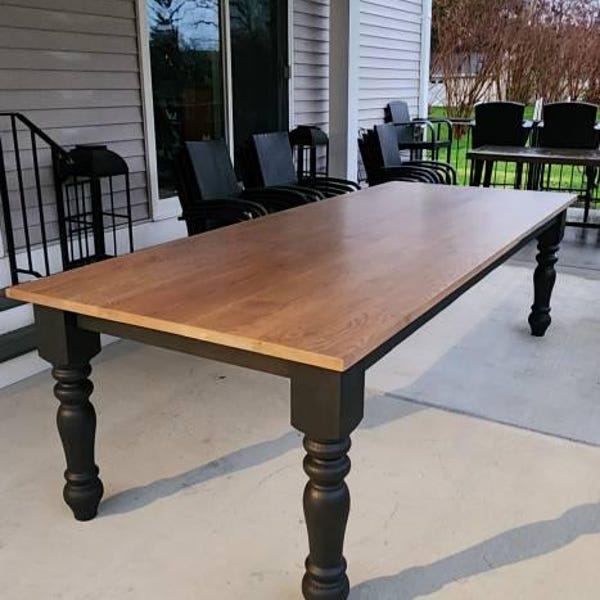 Maple Farmhouse Table, Custom Maple Hardwood Table, Farm Table With ...