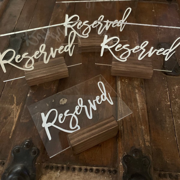 Reserved Table Sign, Acrylic Wedding Signs, Minimalist Wedding Table ...
