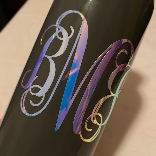 Free Shipping* HOLOGRAPHIC Monogram Decal Vine Monogram Sticker ...