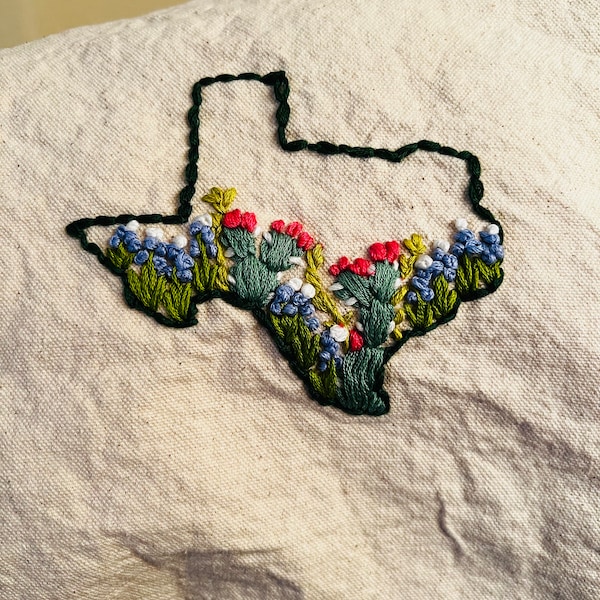 Texas State Embroidery Pattern and Stitch Guide - Digital PDF Instant ...