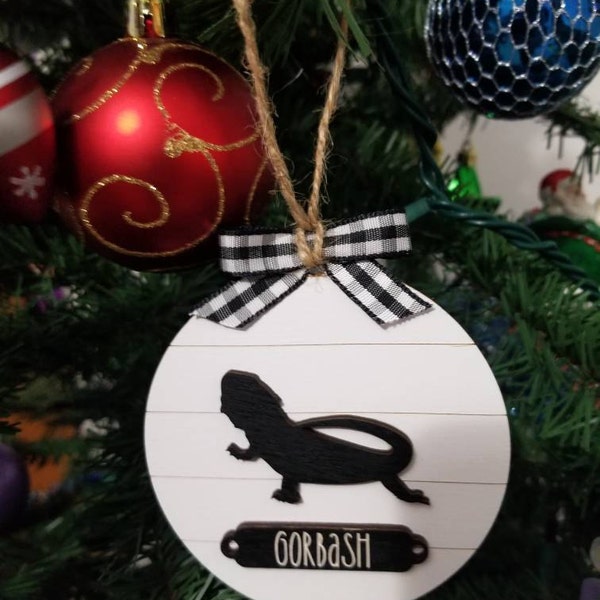 Bearded Dragon Farmhouse Christmas Ornament Lizard Gift for Lizard ...