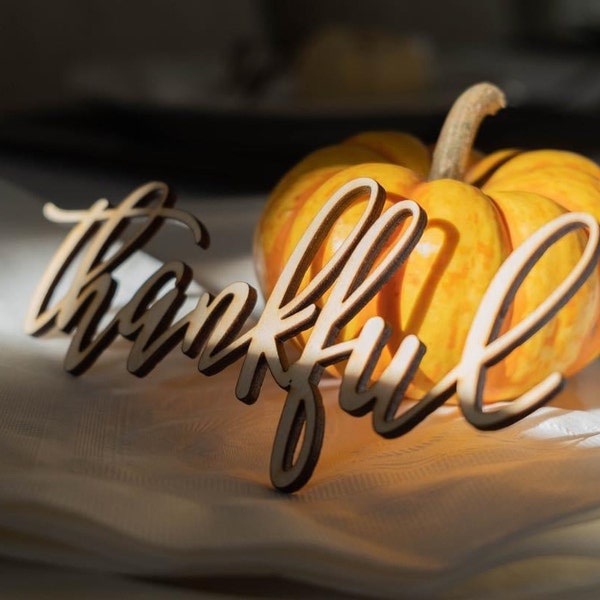 Thankful | Grateful | Blessed (1) Wood Table Plate Place Signs Just in ...
