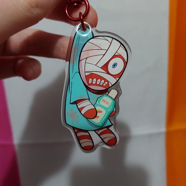 Curly Mouthwashing Keychain - Acrylic Epoxy Charm 2.5" - Etsy