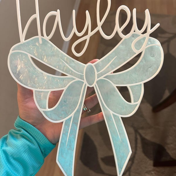 Baby Girl Bow Name Sign, Coquette Nursery Decor, Newborn Photo Prop ...