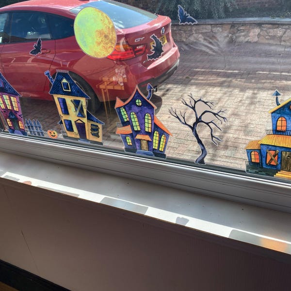 Cute White Ghosts Window Sticker Pack, Ghost Window Stickers, Halloween ...