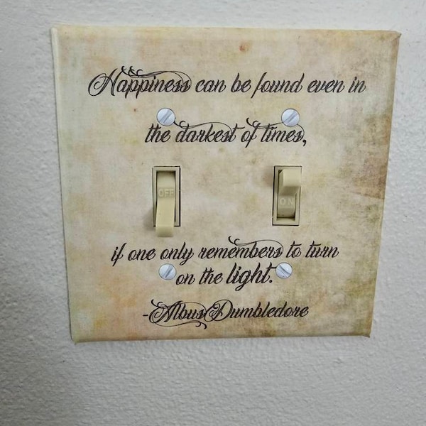 Happiness Quote Double Light Switch Plate Handmade - Etsy